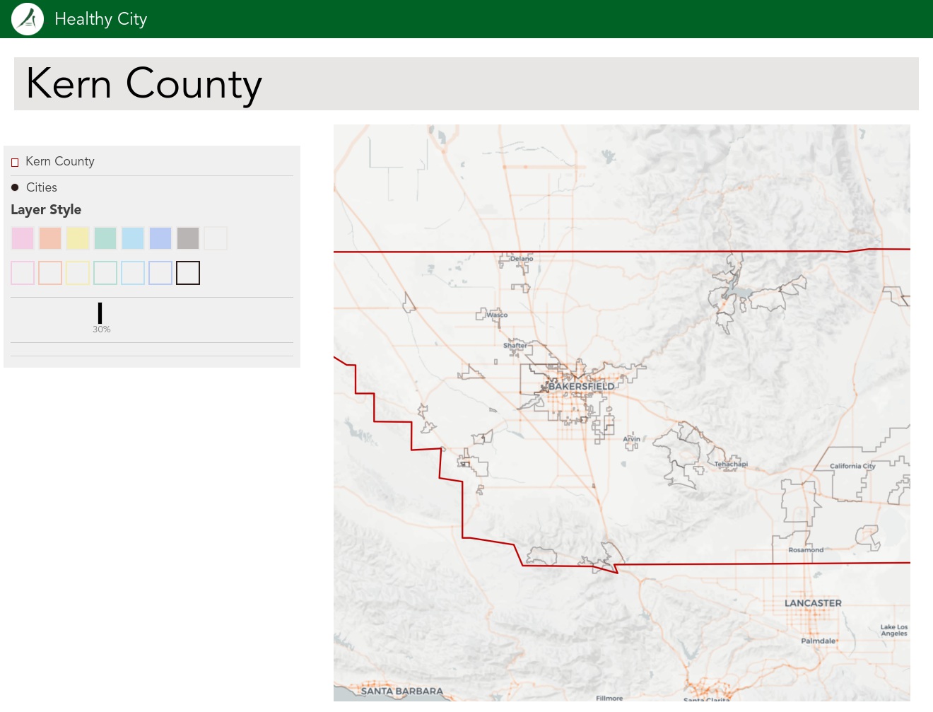 Healthy City Maps - Kern County - Parks and Recreation Infrastructure ...